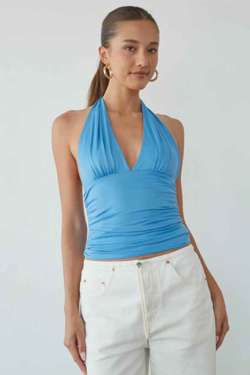 Deepika Ruched Halter Top | Shop American Threads Boutique