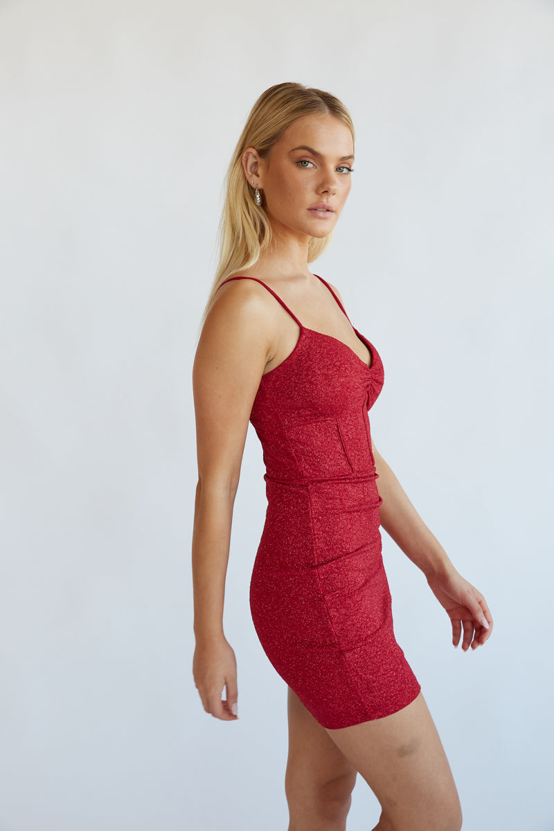 Clara Glitter Corset Bodycon Mini Dress • Shop American Threads Women's ...