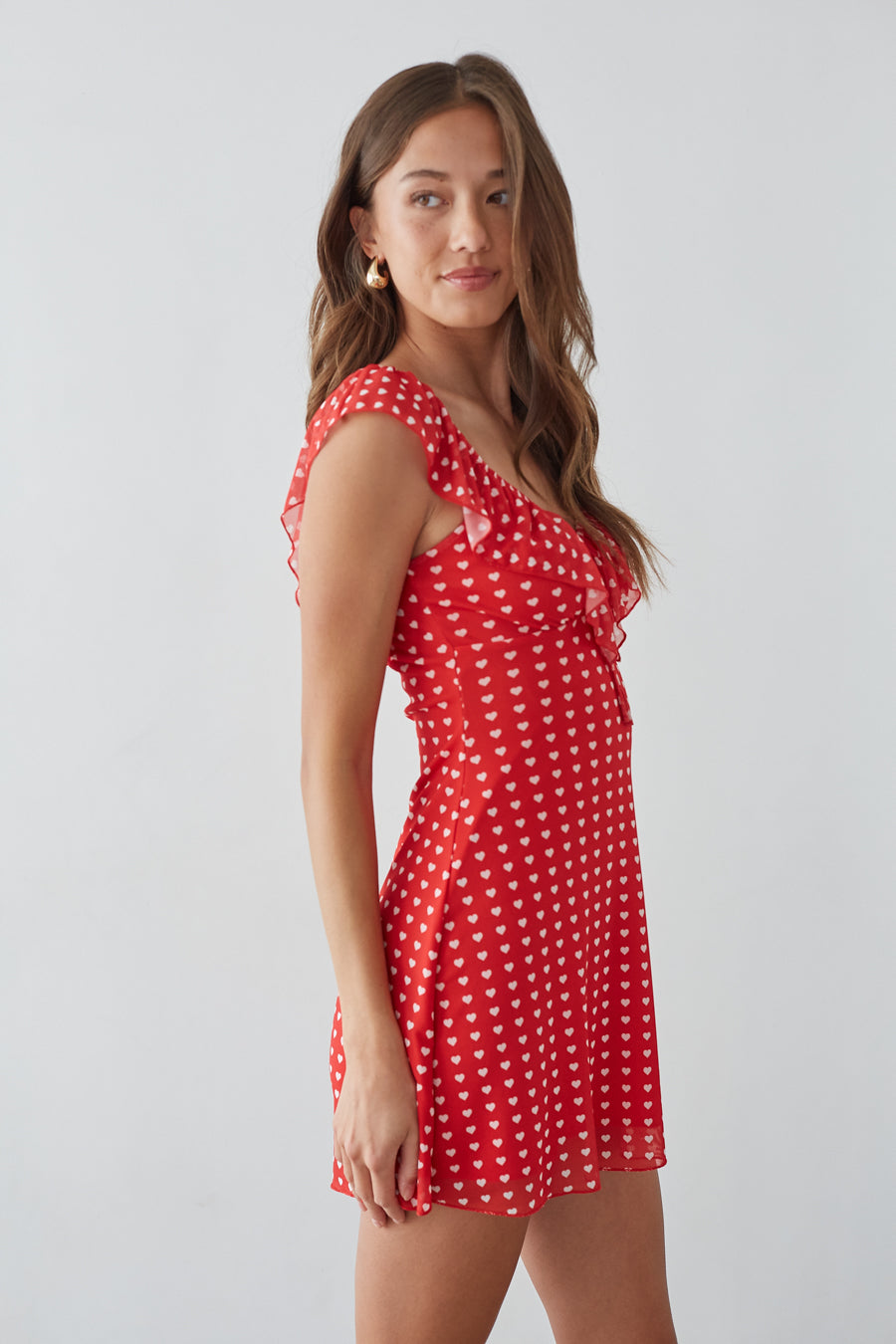 Enid Ruffle Sweetheart Heart Mini Dress • Shop American Threads Online