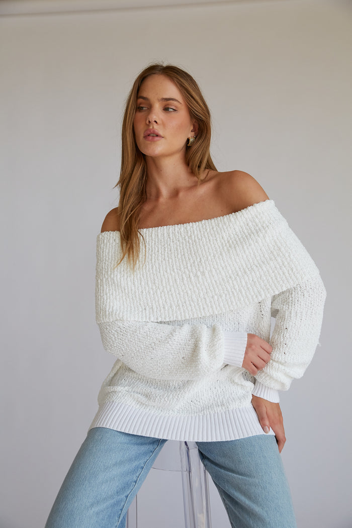 Kayla Plush Off the Shoulder Sweater | Shop American Threads Boutique