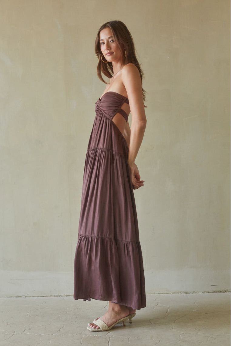 Lilith Twist Front Maxi Dress | Shop American Threads Boutique