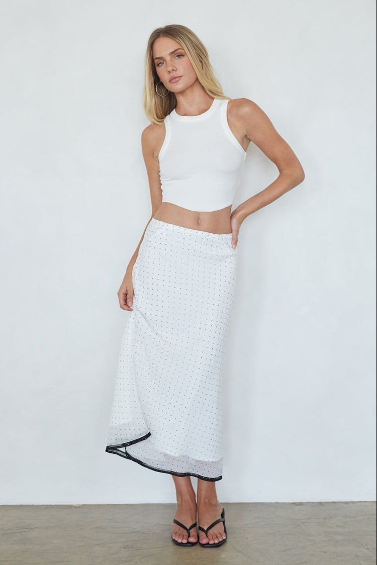 Melissa Polka Dot Midi Skirt | Shop American Threads Boutique