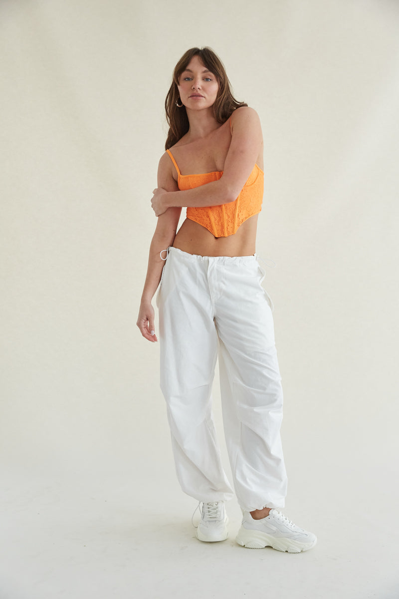 Shi Drawstring Parachute Pants • Shop American Threads Women's Boutique ...